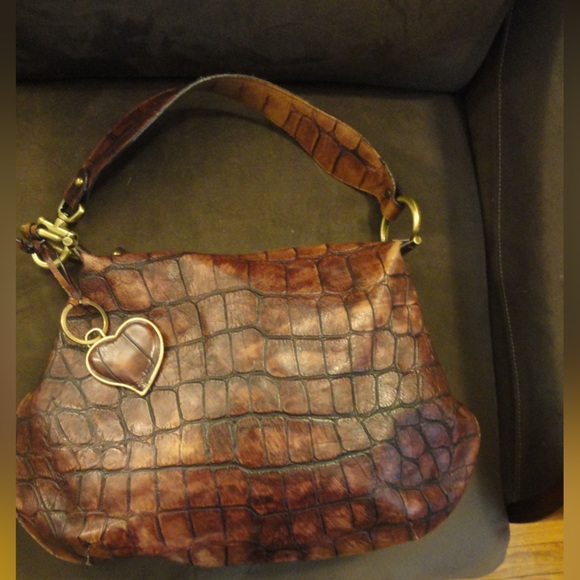 TOSCA BLU | Bags | Tosca Blu Croc Embossed Brown Leather Hobo Bag ...